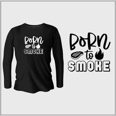 Nacido para fumar diseño de camiseta con vector Vector Premium