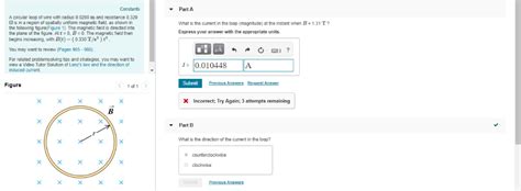 Solved Constants Parta A Circular Loop Of Wire With Radius