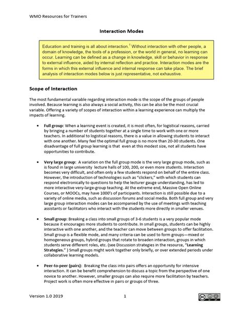 Interaction Modes V1 0 Pdf Learning Expert