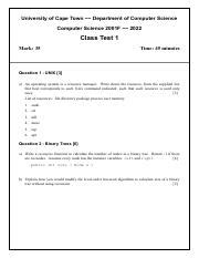 Csc F Test Pdf University Of Cape Town Department Of Computer Science Computer
