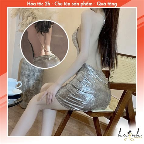 Mua Váy Ngủ Body ôm Siêu Sexy đầm Body đi Bar ánh Kim N72 Giá Rẻ Nhất