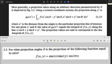 Solved 23 ﻿for What Projection Angles θ ﻿is The Projection