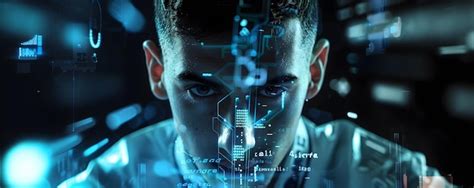 Innovative Male Programmer Surrounded By Futuristic Digital Technology