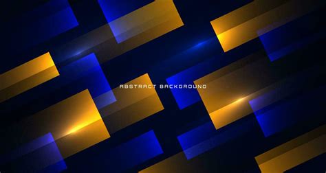 3d Yellow Blue Techno Abstract Background Overlap Layer On Dark Space