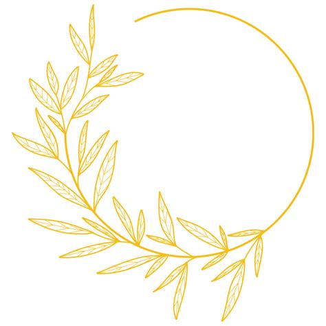 Hojas De Marco De Círculo De Oro 13077989 Png
