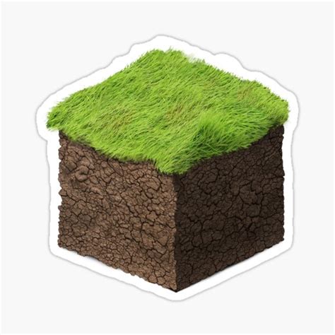 Minecraft Realistic Grass Block Sticker For Sale By Eliasbv Redbubble