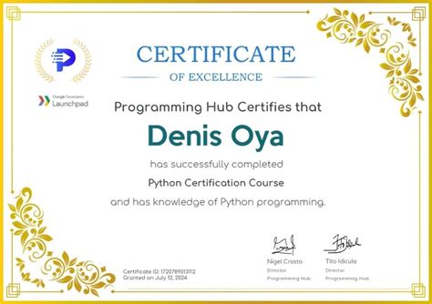 Dennis Oya On Linkedin Just Finished My First Python Certification
