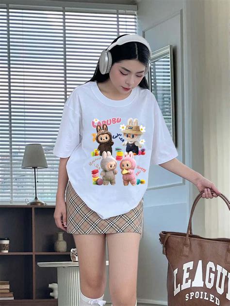 Áo Labubu Hoa Cúc Chất Cotton Co Giãn 4 Chiều Nữ Siêu Cute Kiểu Unisex