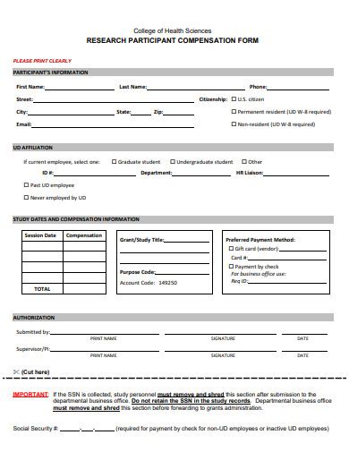 Free 33 Participant Form Samples In Pdf Ms Word