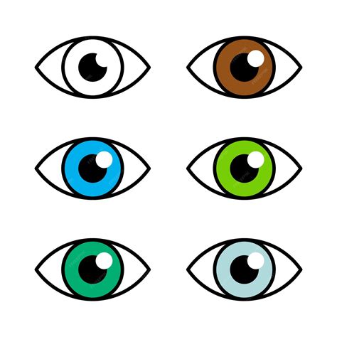 Conjunto De Iconos De Ojos Con Varios Colores Vector Premium