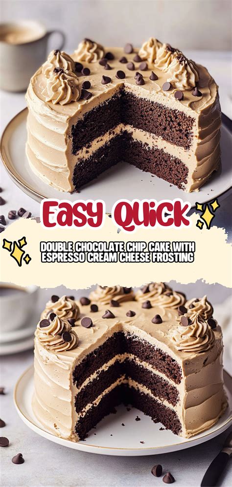 Indulge In Double Chocolate Chip Cake With Espresso Frosting