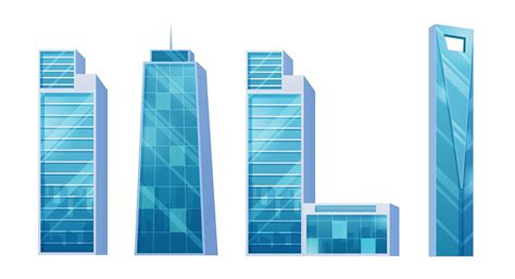 Futuristic Towers And Buildings In Modern Style Vector Illustration