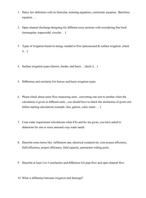 Highlight Of Exam Area Assuption Darcy Law Definition With Its