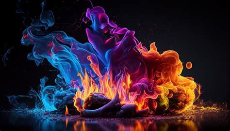 Vibrant Fire Backdrop Premium Ai Generated Image