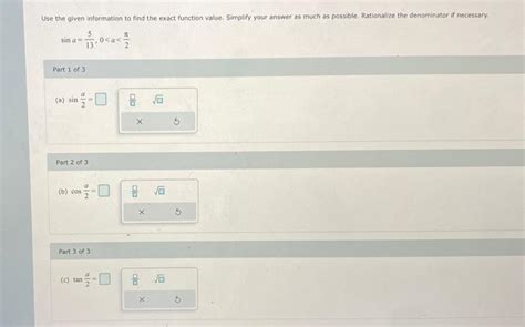 Solved Use The Given Information To Find The Exact Function