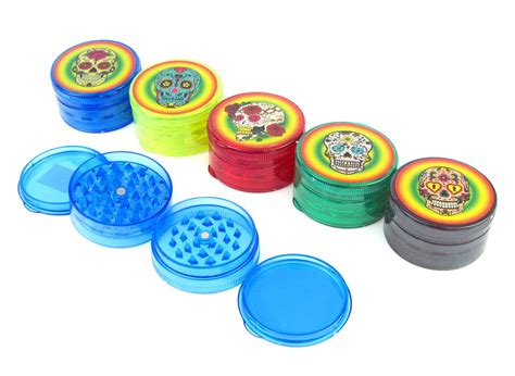 Raw Grinder Plastic Herb Grinder 3 Part Magnetic Shark Teeth Assorted