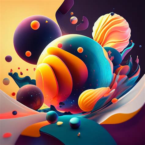 Una Obra De Arte Abstracto Con Formas Coloridas Generative Ai Foto Premium