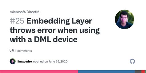 Embedding Layer Throws Error When Using With A Dml Device · Issue 25