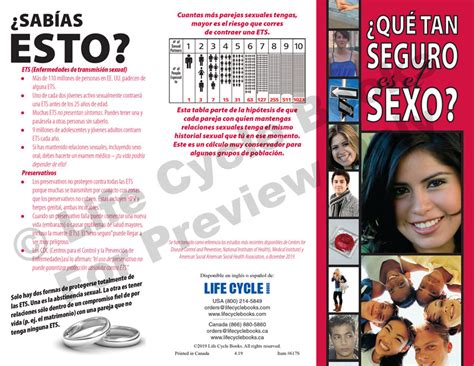 Brochure ¿que Tan Seguro Es El Sexo Life Cycle Books Usa