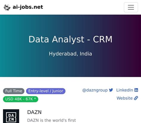 Hiring Data Analyst Crm In Hyderabad India Raimljobs