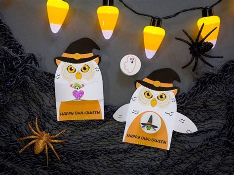 Printable Owl Witch Candy Hugger Halloween Card Individually Wrapped Candy Or Small Toy