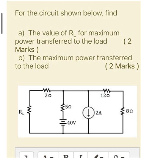Solved For The Circuit Shown Below Find A The Value Of R For Maximum