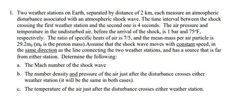 solved two weather stations on earth separated by a distance of 2 km