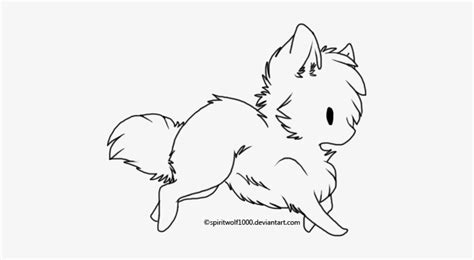 Chibi Wolf Lineart By Spiritwolf1000 On Deviantart Chibi Wolf