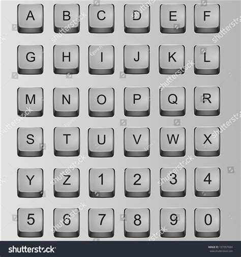 Alphabet Numbers On Keyboard Buttons Stock Vector 137357684 Shutterstock