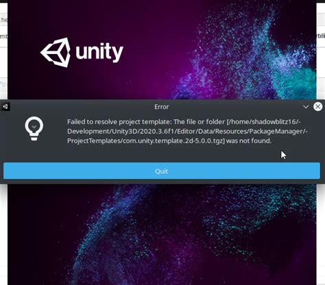 Can T Create Unity Project After Changing Install And Project Location
