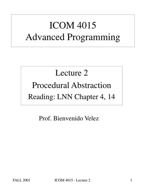 PPT - ICOM 4015 Advanced Programming PowerPoint Presentation, free download - ID:8720099