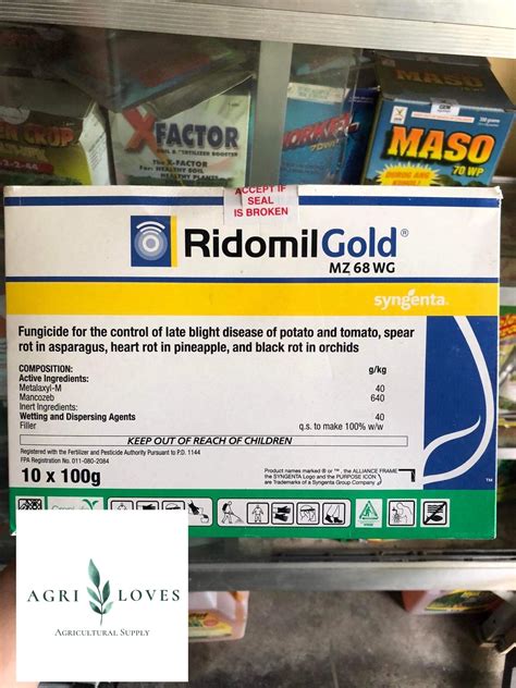 Ridomil Gold Mz 68 Wg Fungicide 1 Box 10 X 100grams Syngenta