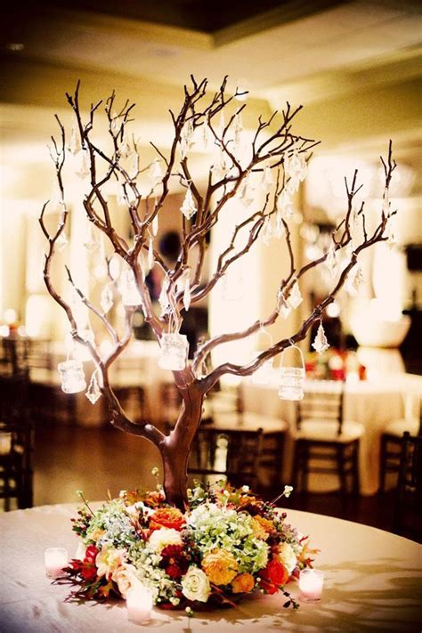 Fall Wedding Tree Centerpieces