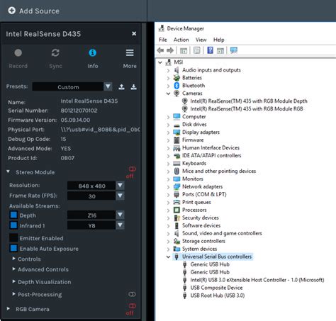 Only One Infrared Stream In Realsense Viewer Issue