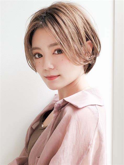 耳かけ ショートボブ ショート ベリーショート×agnos青山×長坂 奈々香×598541【hair】