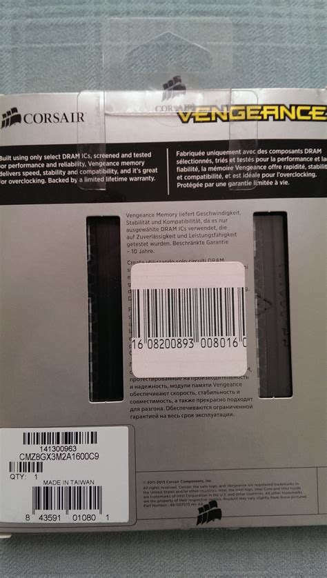 Corsair 8gb 2x4gb Vengeance Ddr3 1600mhz Cl9 Dual Kit Ram