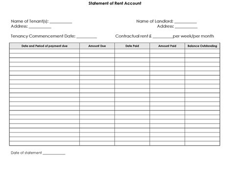 28 Free Landlord Statement Forms Word Pdf
