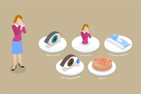 D Isometric Flat Vector Conceptual Illustration Of Allergy Symptoms Stock Vector Illustration