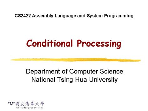 Cs 2422 Assembly Language And System Programming Conditional