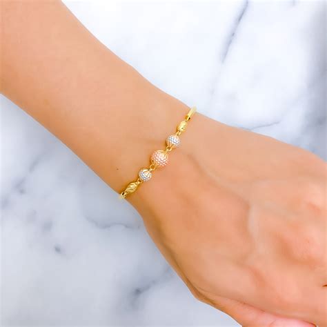 Bright Fancy Orb 22k Gold Bangle Bracelet Andaaz Jewelers