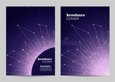 Brochure Template Layout Design Abstract Geometric Background With Connected Lines And Dots