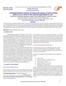 Pdf Antihyperlipidemic Activity Of Methanolic Extract Of Garlic