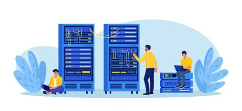 Premium Vector System Administrator Upkeeping Server Adjusting