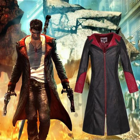 Dmc Devil May Cry 5 Dante Costume Cosplay Jacket Unisex Pu Leather Coat