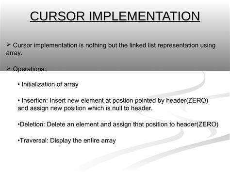 Cursor Implementation Ppt Programming Languages Computing