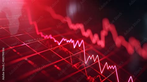 Stock Market Crash Concept With A Red Graph Showing A Downward Trend Financial Loss And