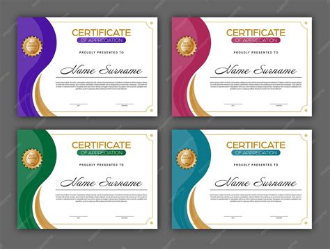 Premium Vector Certificate A Set Of Mockups Of The Certificate Of Recognition Of Education