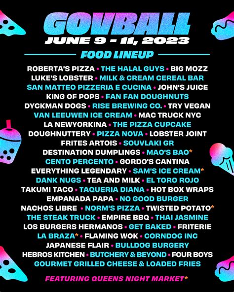 Governors Ball Announces 2023 Food Lineup And Site Map