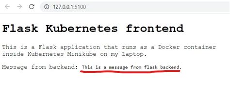 running flask frontend and backend in kubernetes datatori