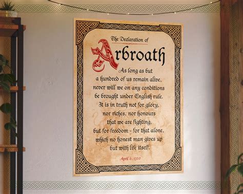 Declaration Of Arbroath Wall Art Archival Print Scottish